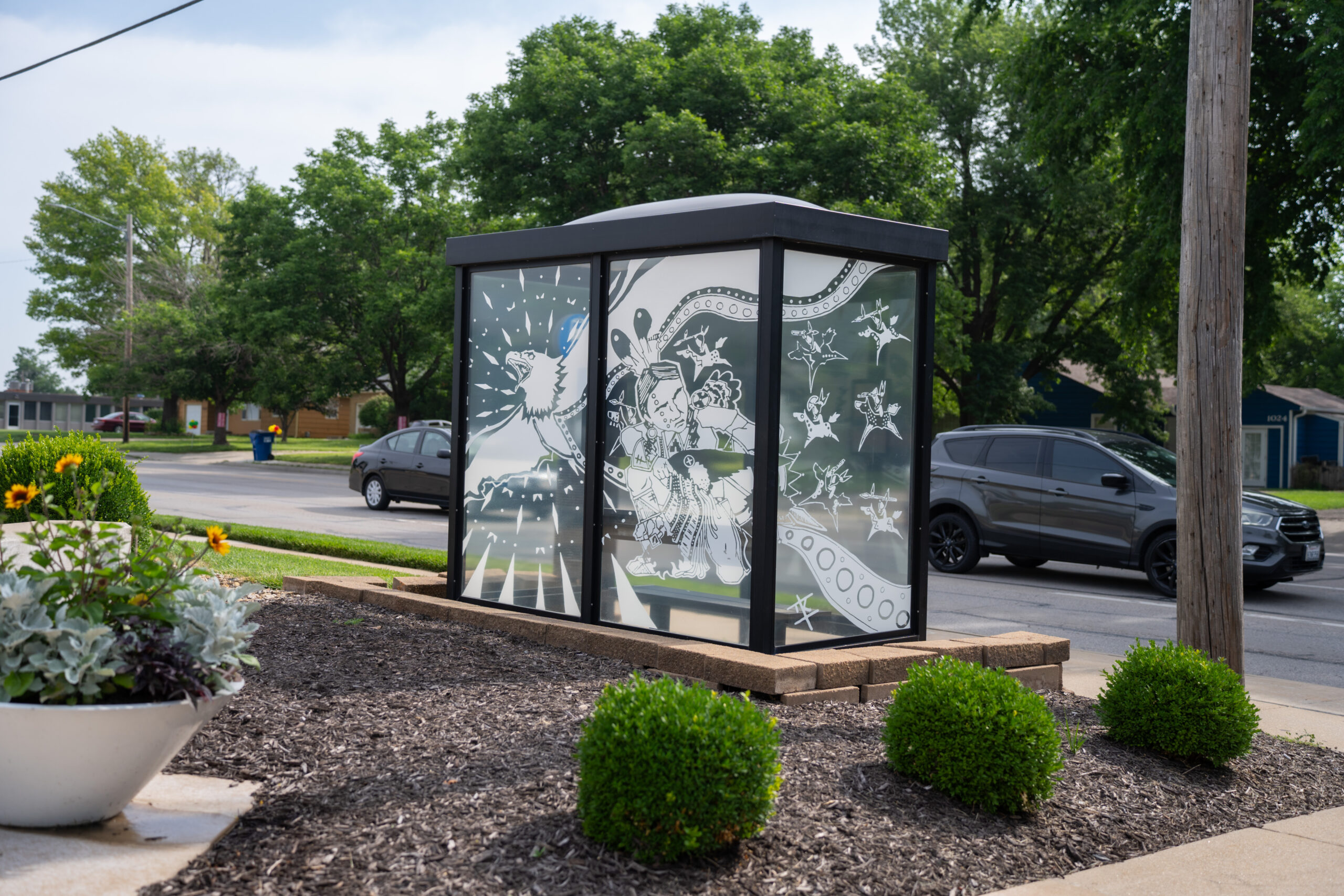 Works by Indigenous artists adorn bus shelters throughout Lawrence ...
